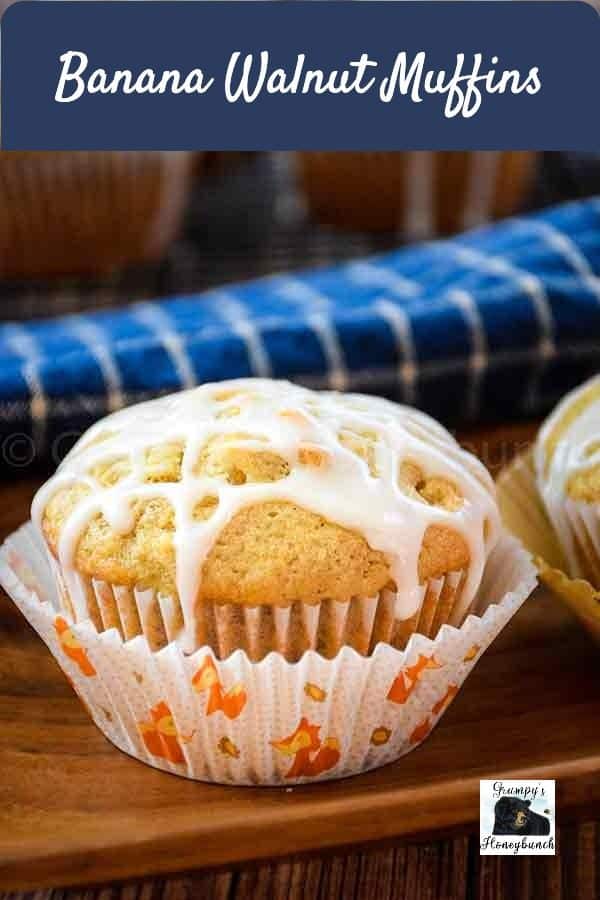 Banana Walnut Muffins with Maple Icing - Grumpy's Honeybunch