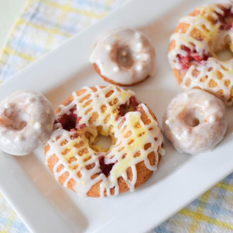 Raspberry Lemon Baked Donuts #SundaySupper