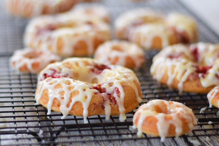 Raspberry Lemon Baked Donuts #SundaySupper