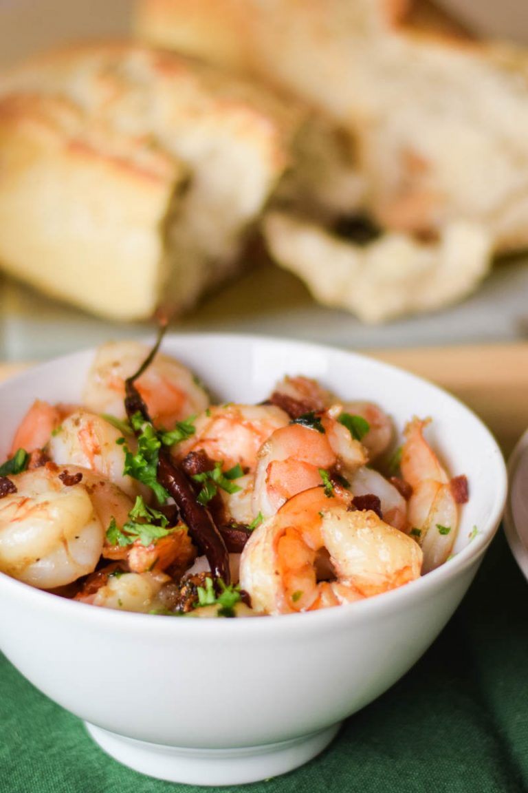 Garlic Shrimp with Pancetta Olive Oil