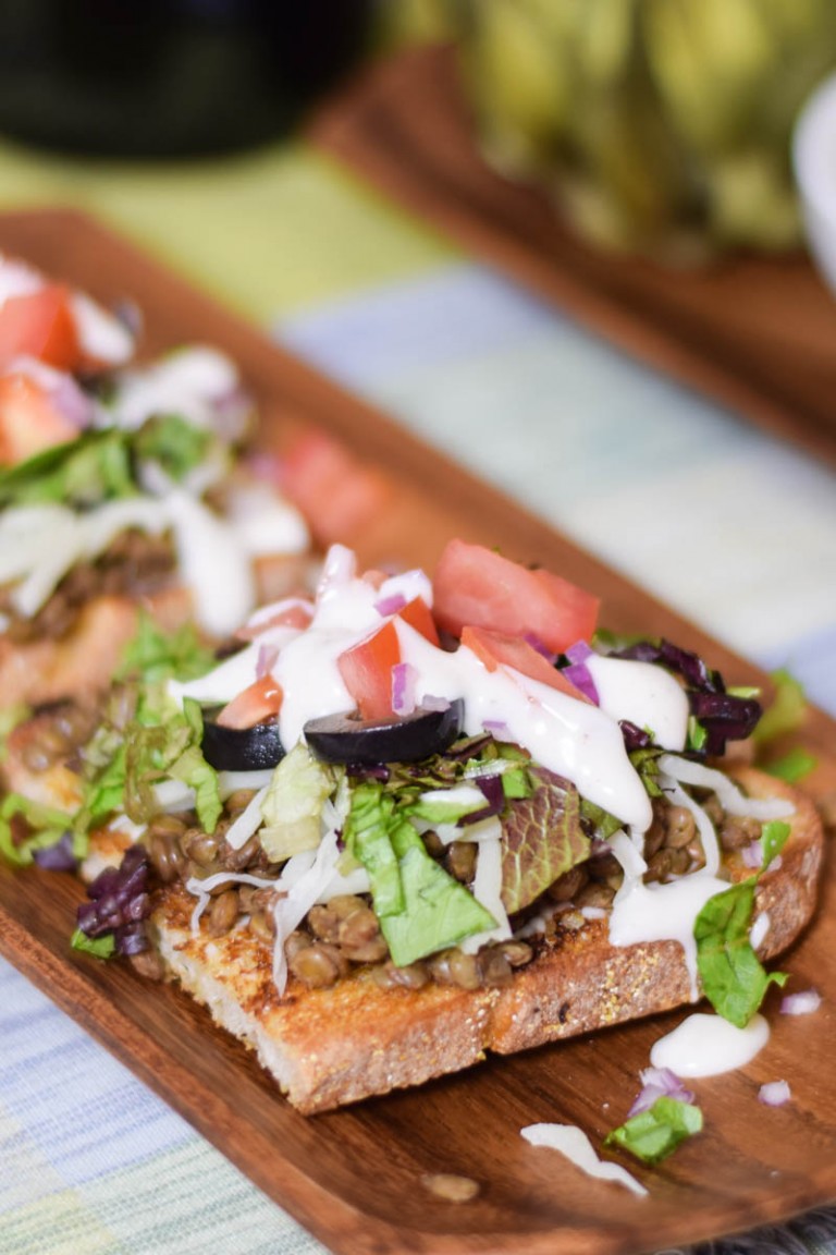 Vegetarian Tostadas - Mom's Lentil Tostada Recipe