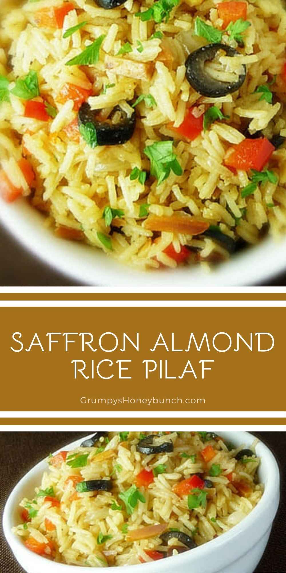 Saffron Almond Rice Pilaf - Grumpy's Honeybunch