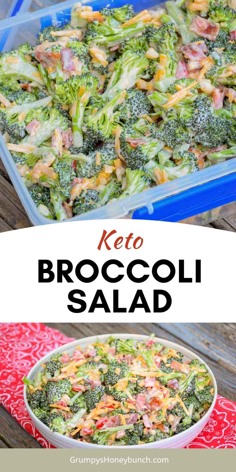 Keto Broccoli Salad with Bacon and Jalapeno - Grumpy's Honeybunch