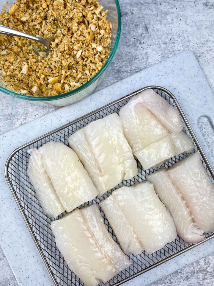Air Fryer Cod with Ritz Cracker Topping - Grumpy's Honeybunch