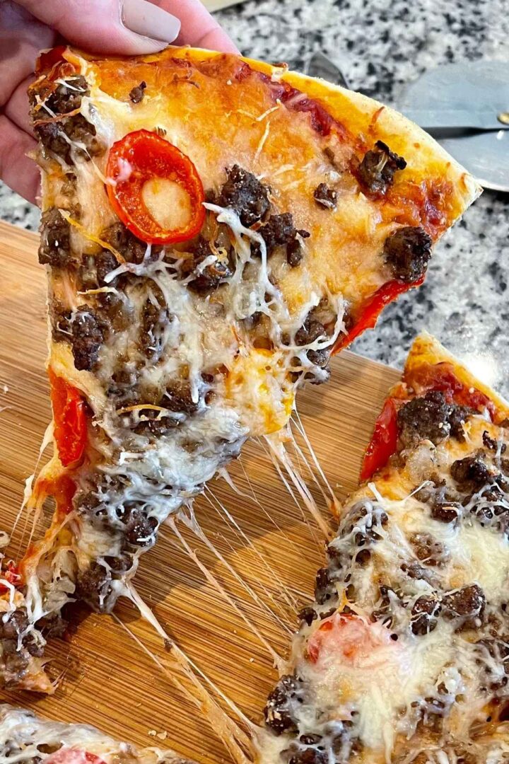 Ground Beef Pizza - Grumpy's Honeybunch