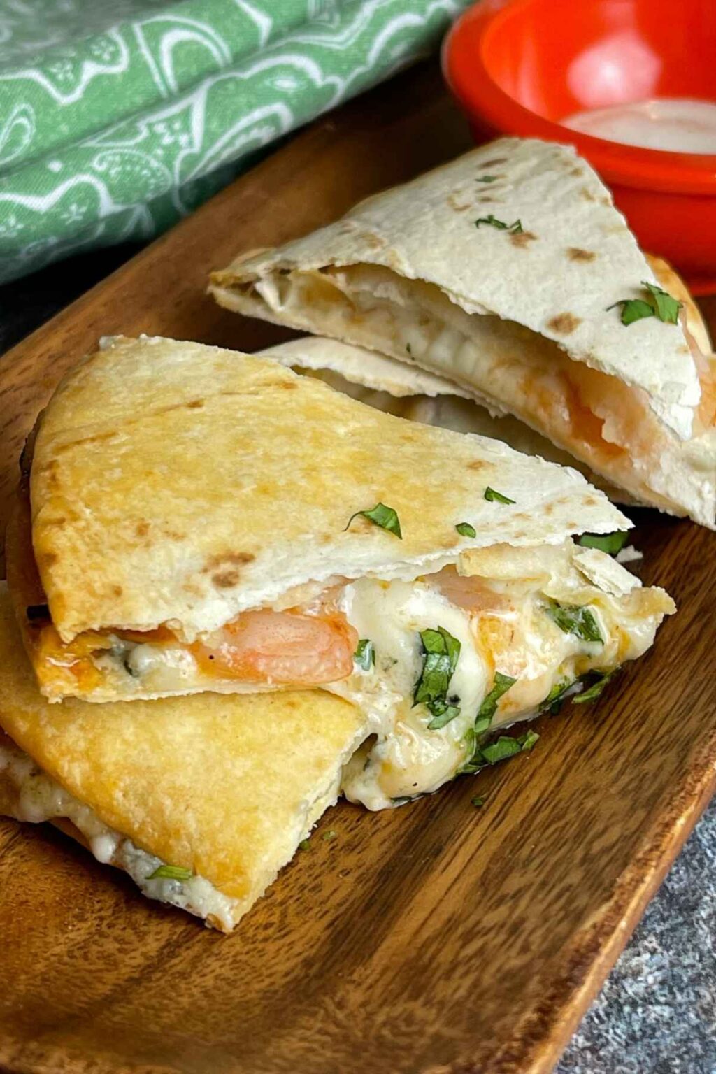 Buffalo Shrimp Quesadillas - Grumpy's Honeybunch
