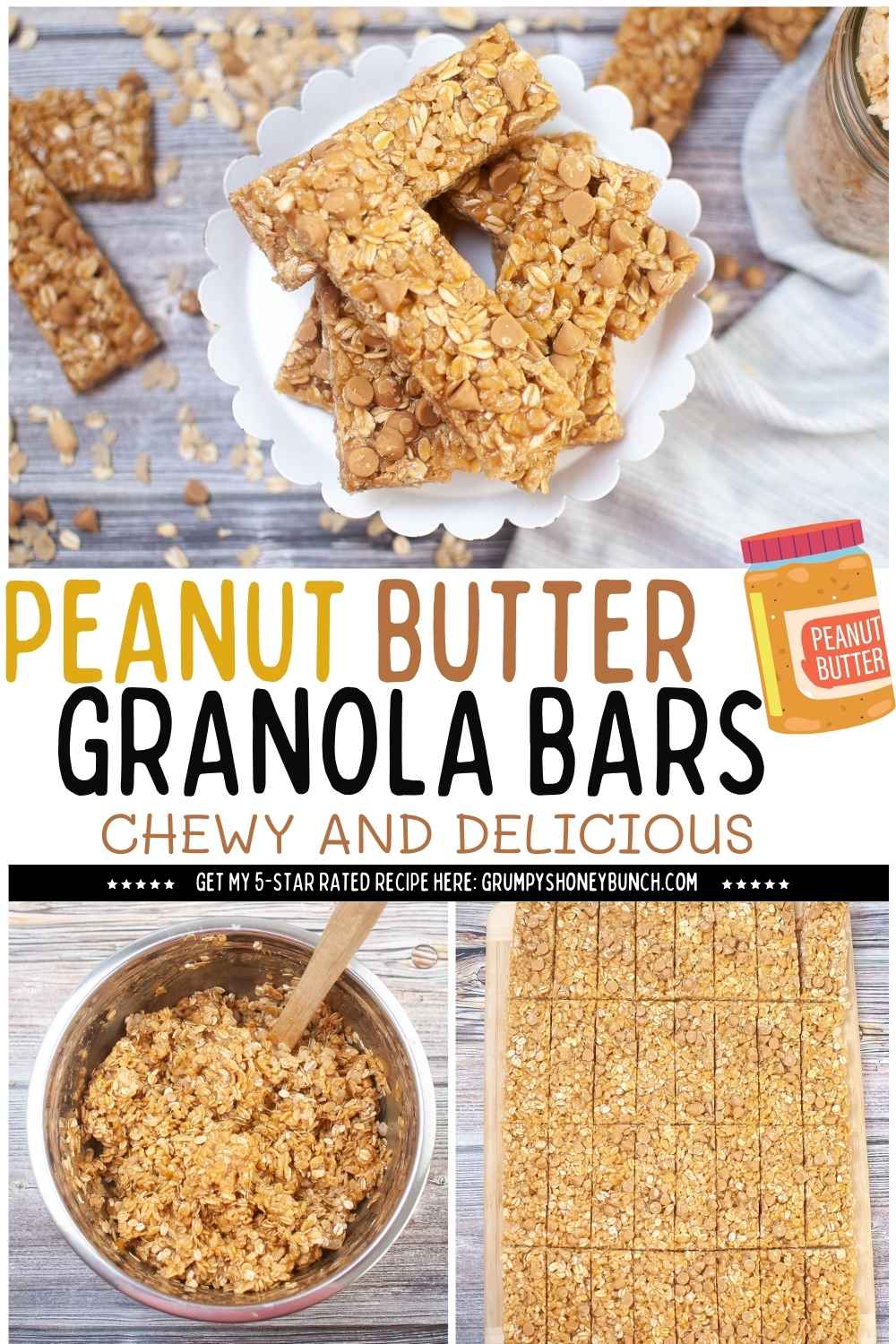 Peanut Butter Granola Bars - Grumpy's Honeybunch