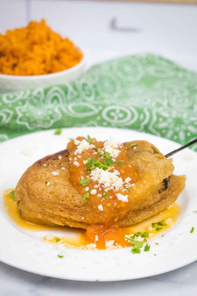 Chile Rellenos with Salsa Roja - Grumpy's Honeybunch