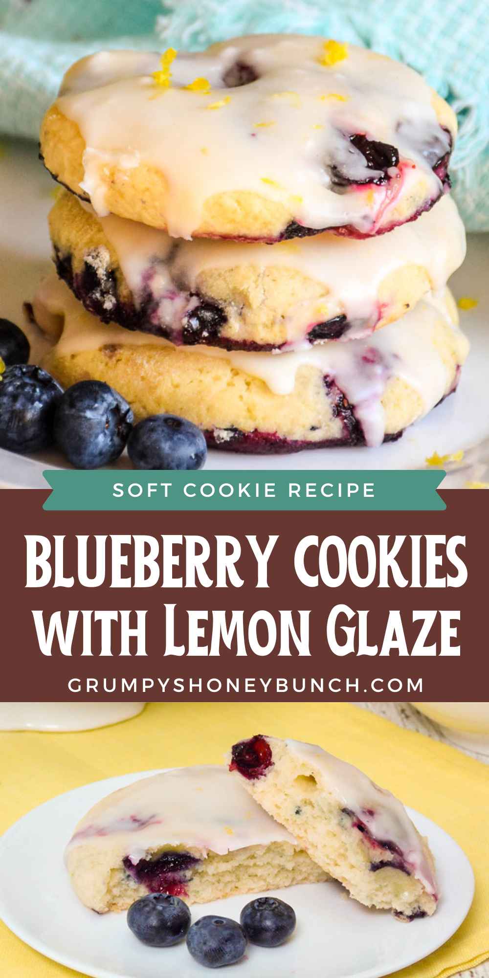 Blueberry Cookies with Lemon Glaze - Grumpy's Honeybunch