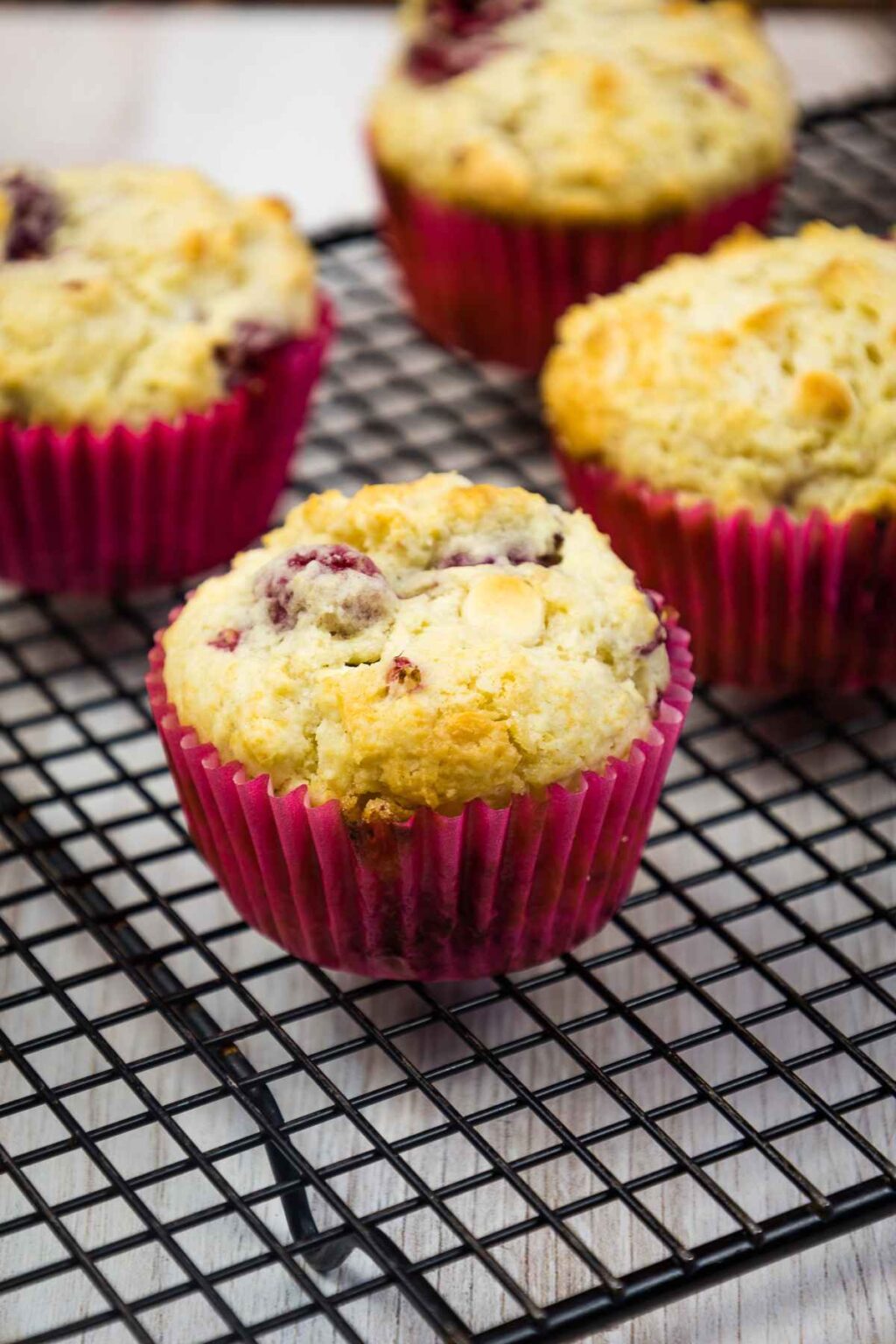 White Chocolate Raspberry Muffins - Grumpy's Honeybunch
