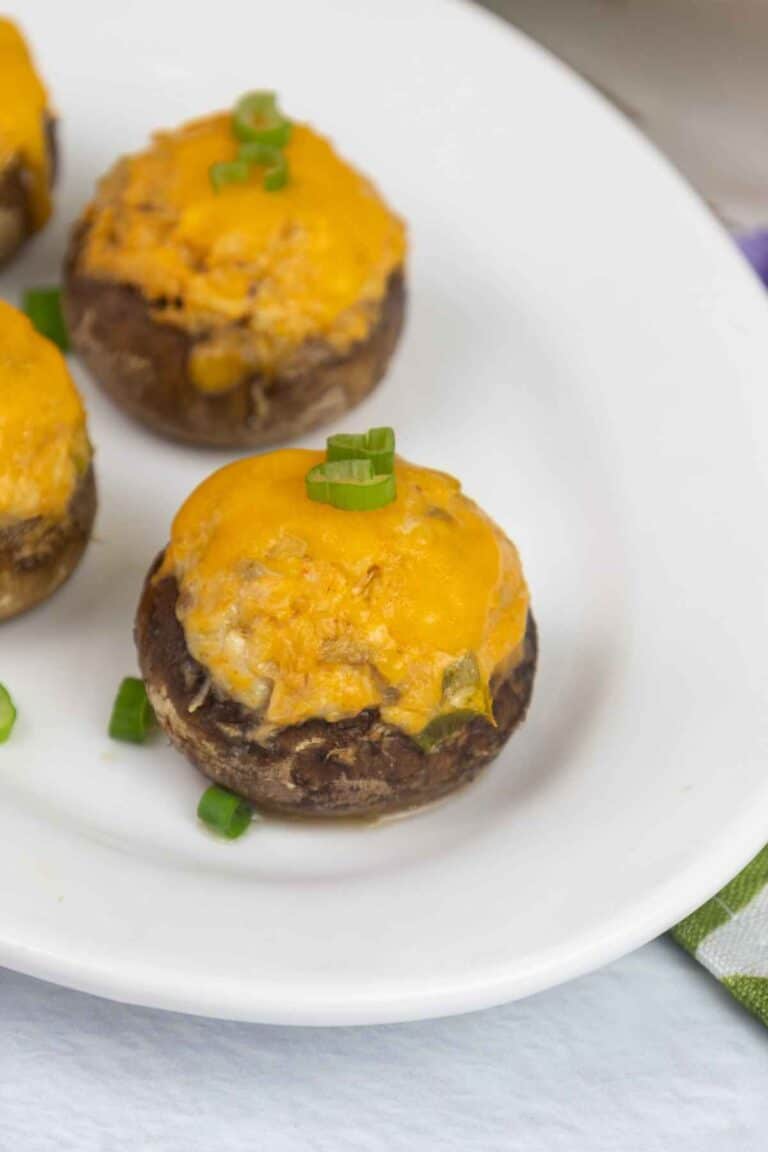 Buffalo Chicken Stuffed Mushrooms - Grumpy's Honeybunch