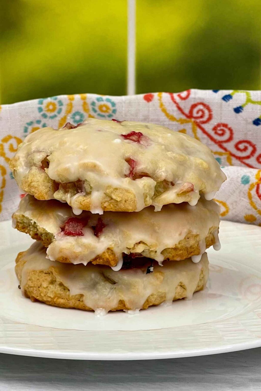Rhubarb Cookies with Lemon Glaze - Grumpy's Honeybunch