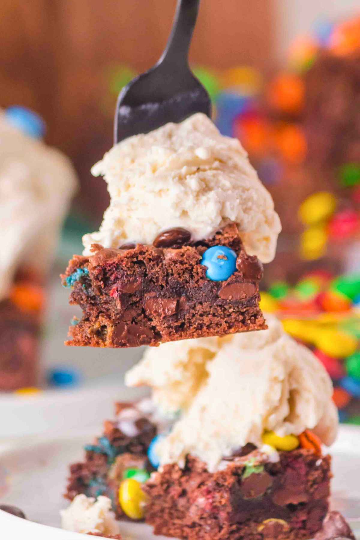 Cake Mix Brownies with M&M Candies - Grumpy's Honeybunch