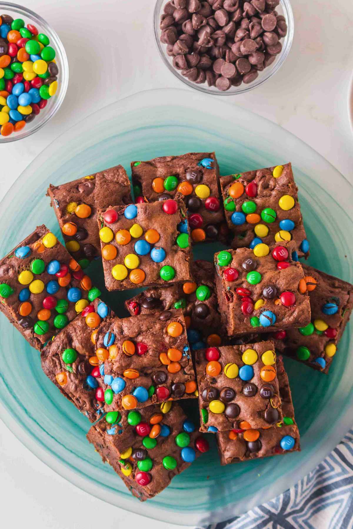 Cake Mix Brownies with M&M Candies - Grumpy's Honeybunch