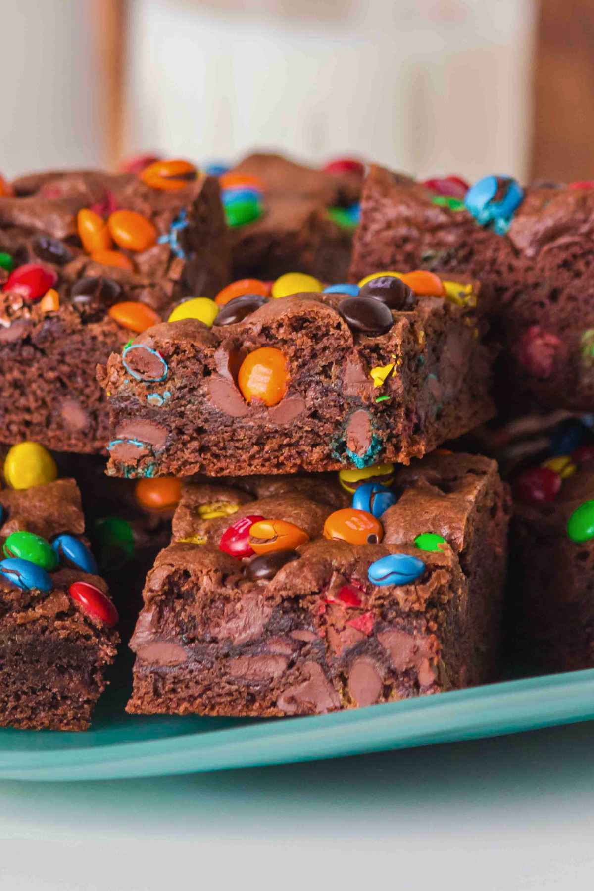 Cake Mix Brownies with M&M Candies - Grumpy's Honeybunch